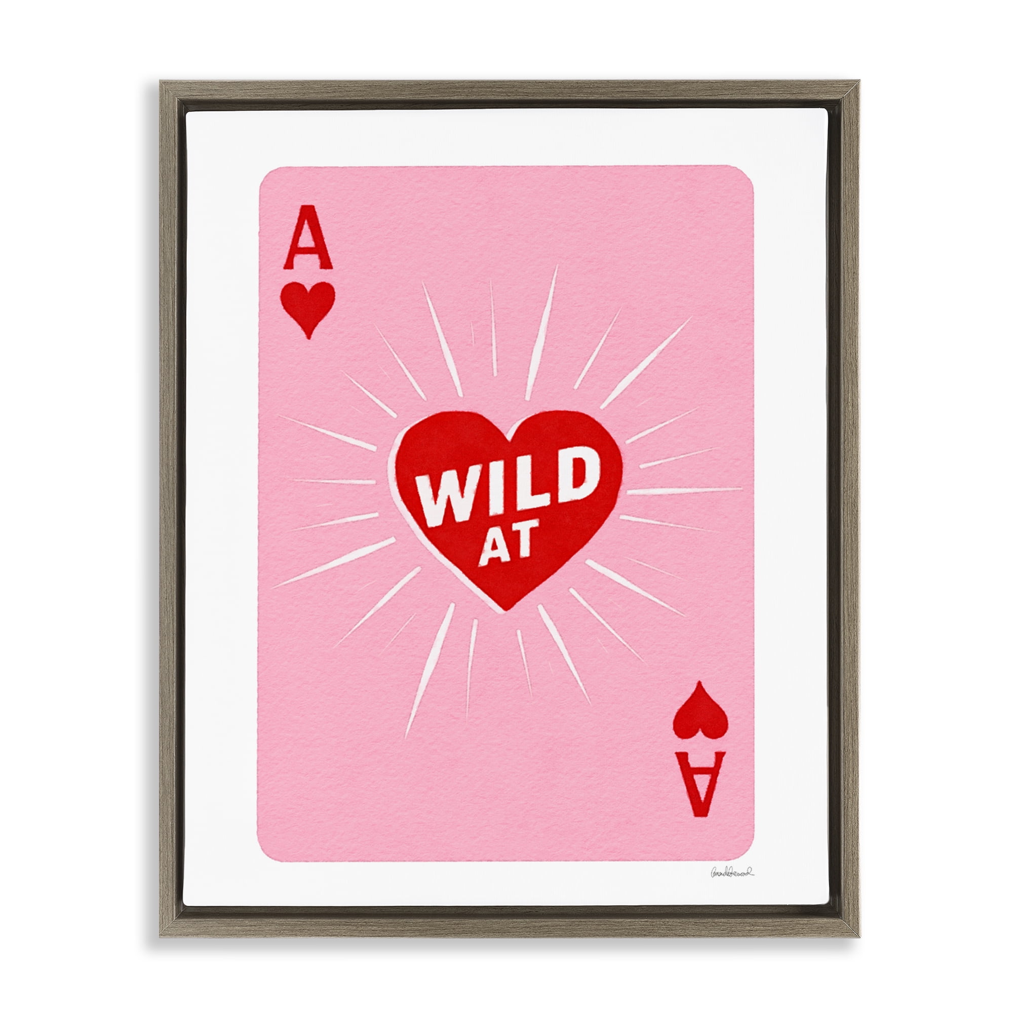 Wild At Heart Card Brown Framed Floater Canvas Wall Art, design by ...