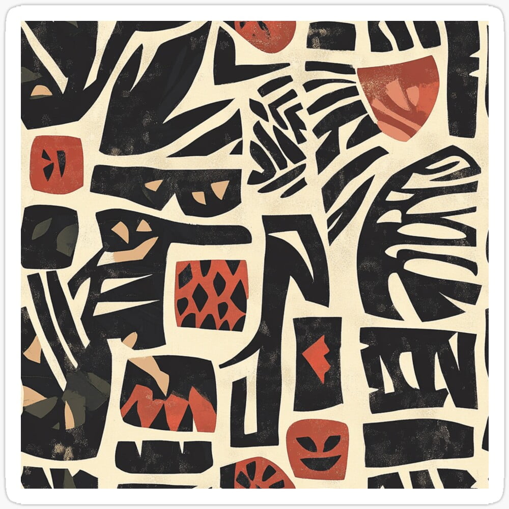 Wild Atmosphere In Tribal Patterns Sticker Kir-4431 - Walmart.com