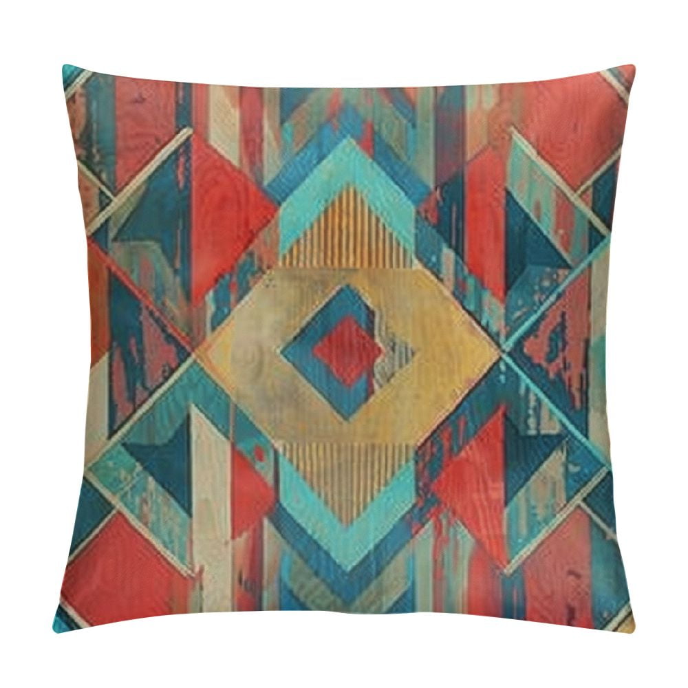Wild Aztec Pattern Southwest Canyon Women Throw Pillow, , Multicolor ...