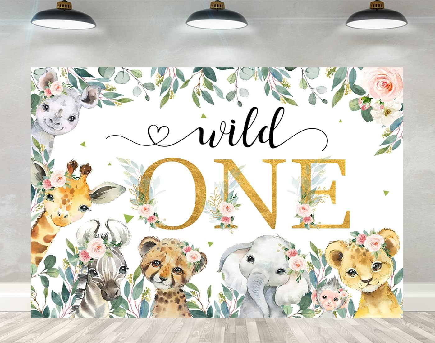 Wild Backdrop Jungle Safari Animals 1st Birthday Background for Girls ...