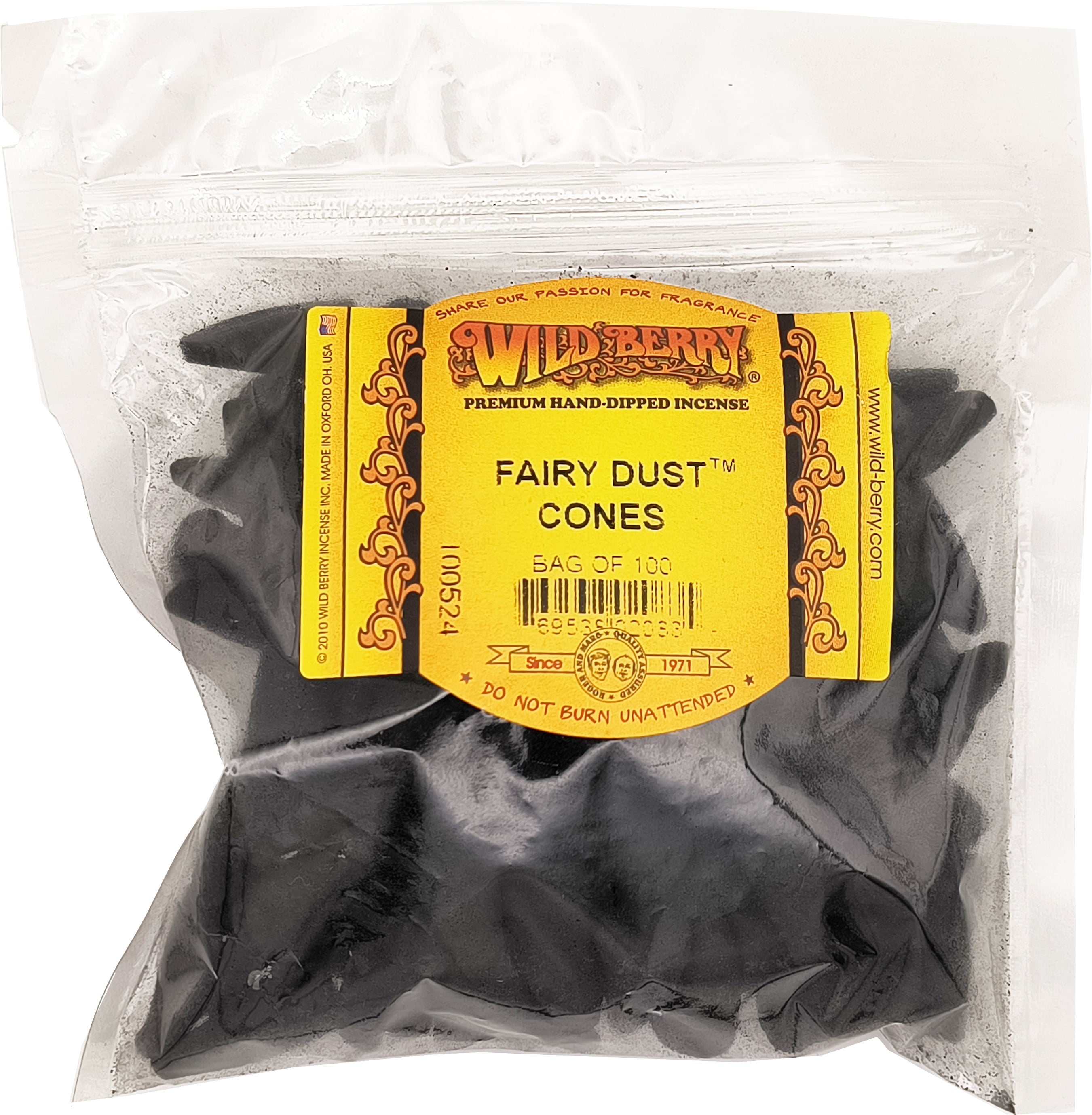 Wild Berry Fairy Dust Incense Cones [100 Cones Per Pack - Black ...