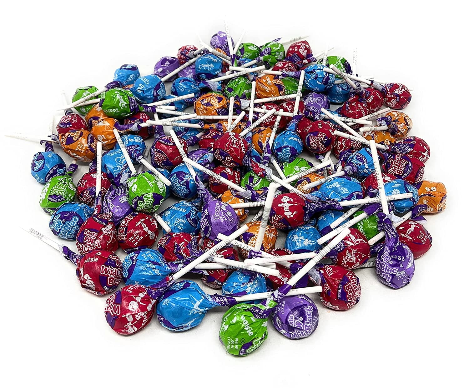 Wild Berry Tootsie Pops Bulk Candy Variety 100+ Count Lollipops ...