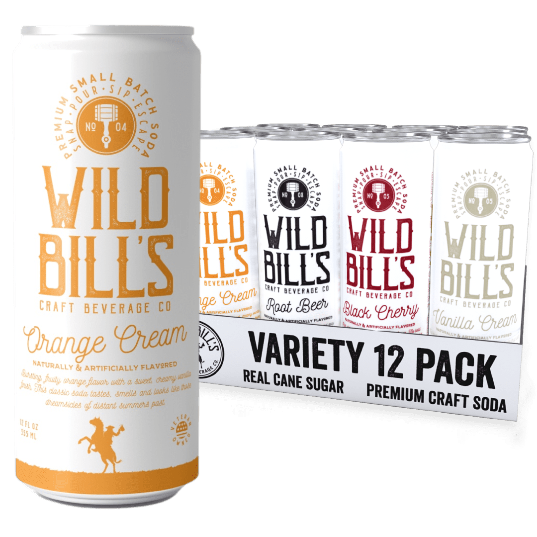 Wild Bill's - 4-Flavor Soda Variety Sampler, Root Beer + Vanilla Cream ...