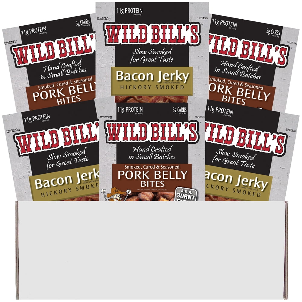 Wild Bill S 6 Piece Bacon Lovers Gift Box 3 Each Bacon Jerky And 3