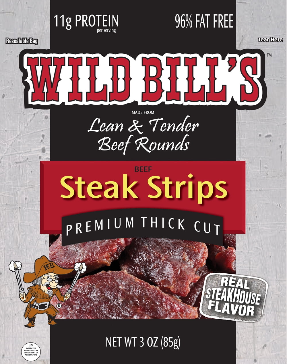 Wild Bill’s Steak Strips 3 Ounce Pack - Thick Cut Strips of Real Steak (3 count) - Walmart.com