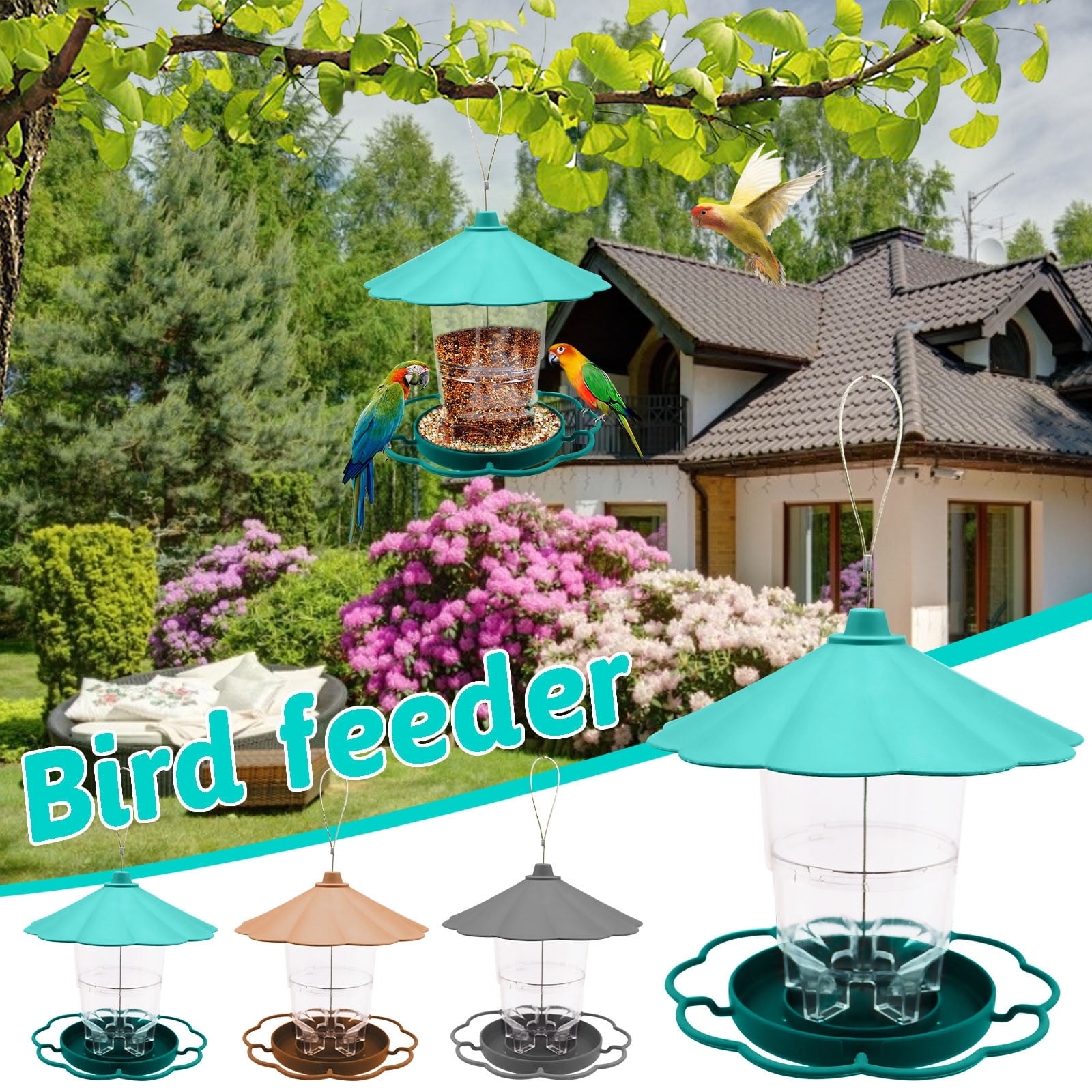 Wild Bird Feeder Hanging Garden Yard Outside Decoration Bird Food ...