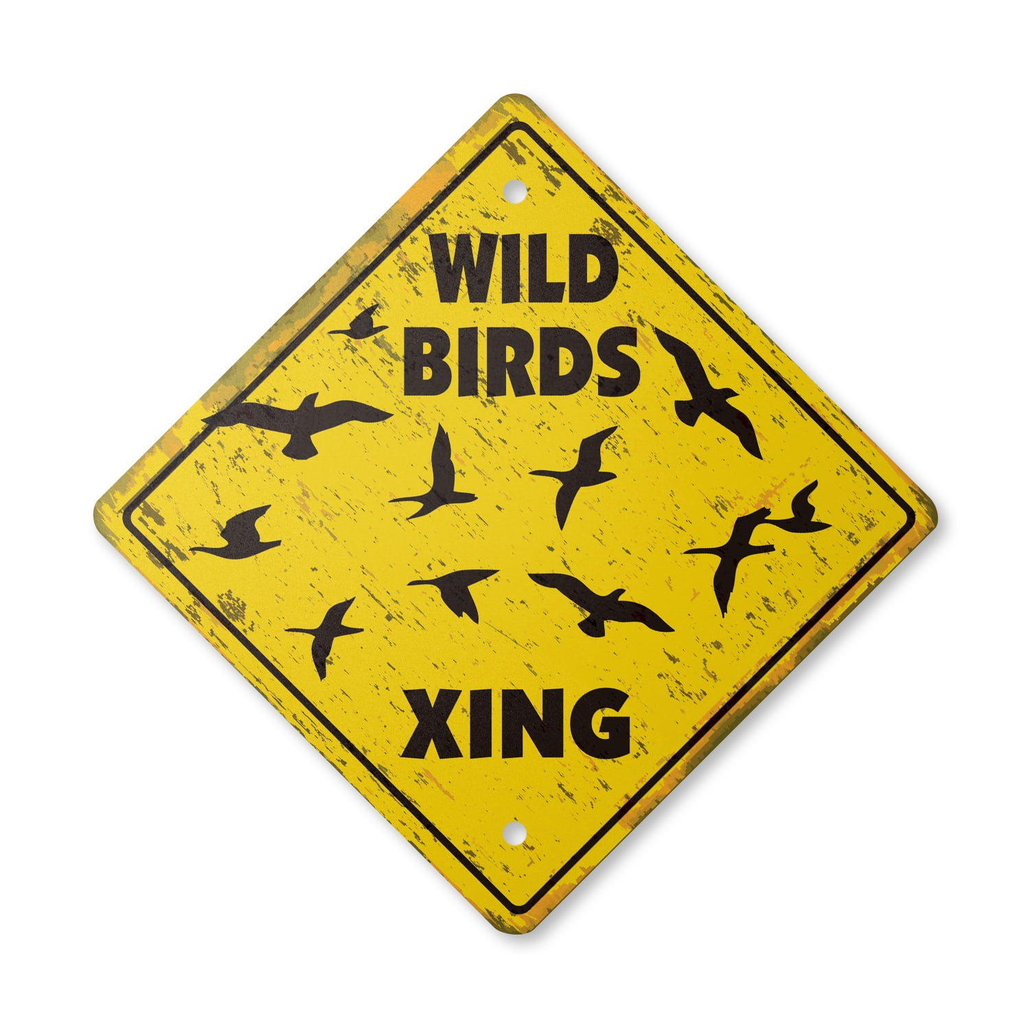 Wild Birds Vintage Crossing Sign Zone Xing | Indoor/Outdoor Plastic ...