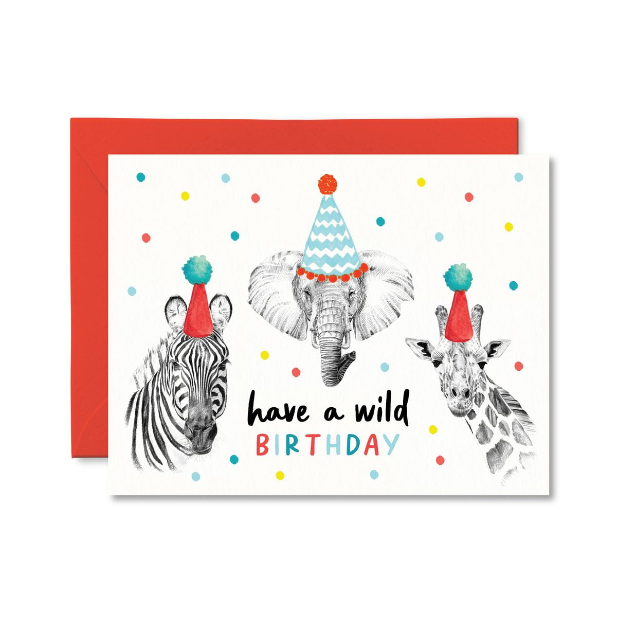 Have a Wild Birthday Card – Fun Animal Party Theme with Zebra, Elephant ...
