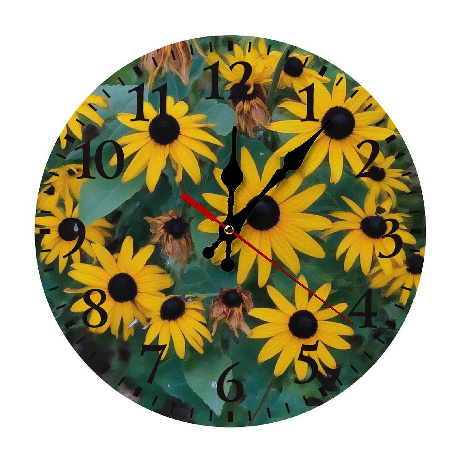 Wild Black-Eyed Susans in The Morning Wall Clock Modern Design Clocks ...