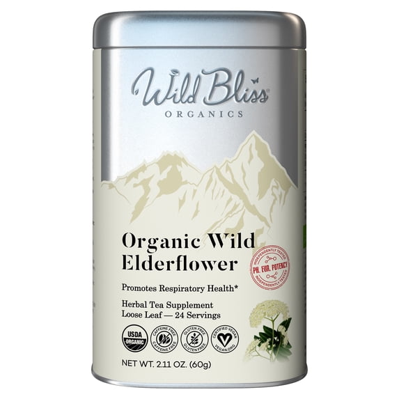 Wild Bliss Elderflower Herbal Tea - Organic Loose Leaf Daily Wellness ...