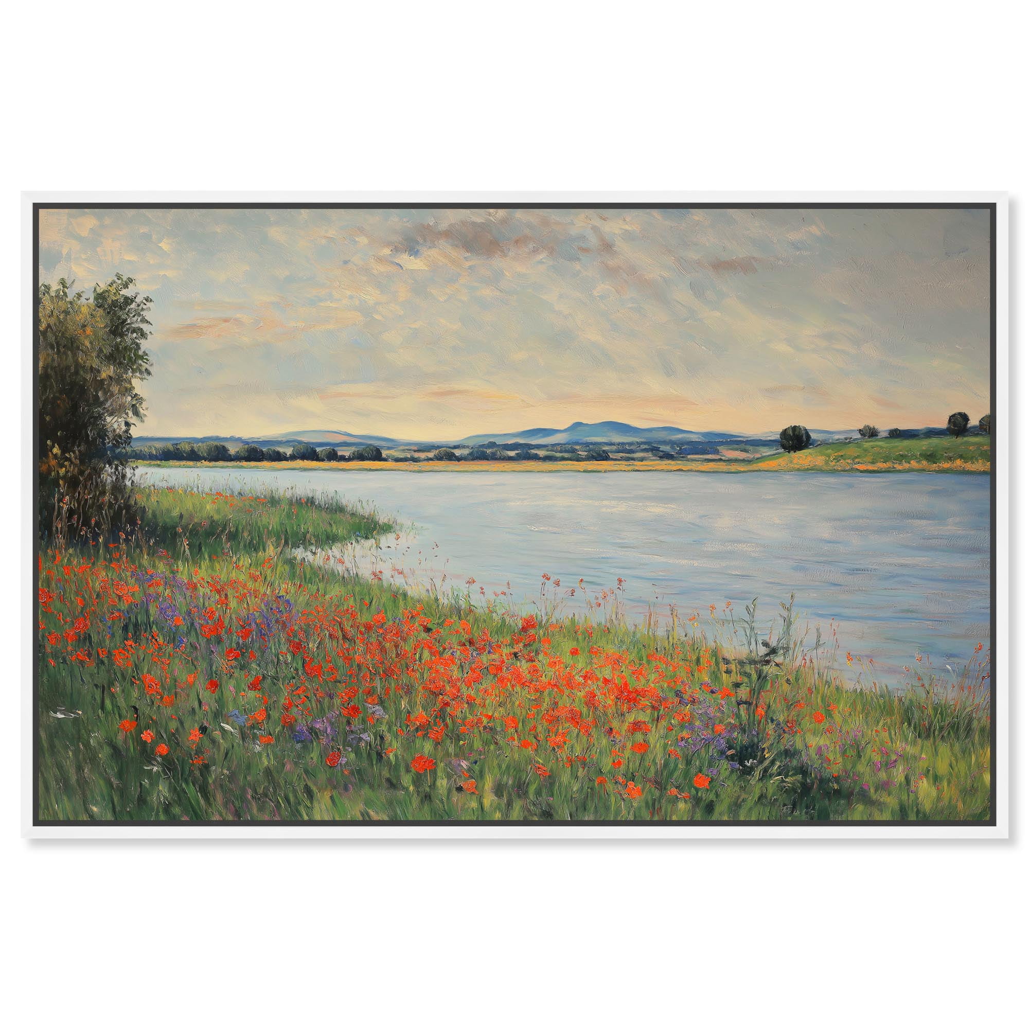 Wild Blooms and Still Waters Canvas Glam Coastal Art by Art Remedy ...