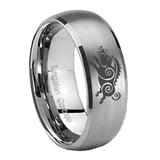 Wild Boar Brushed Gray Dome Tungsten Men Ring 10MM - Walmart.com