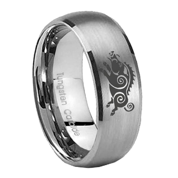 Wild Boar Brushed Gray Dome Tungsten Men Ring 10MM - Walmart.com