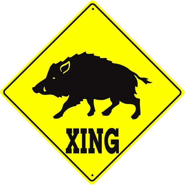 Wild Boar Crossing Xing Wildlife Animal Caution Safety Novelty Road ...