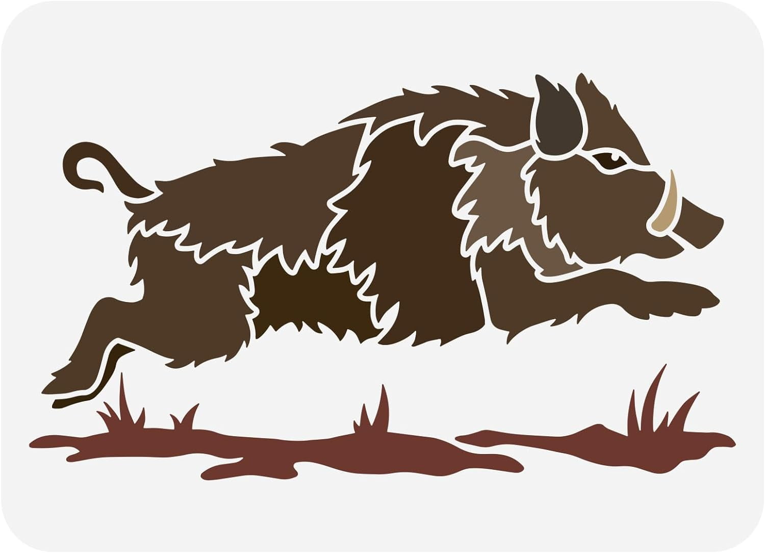 Wild Boar Painting Stencil 11.7x8.3 inch Reusable Running Pig Pattern ...