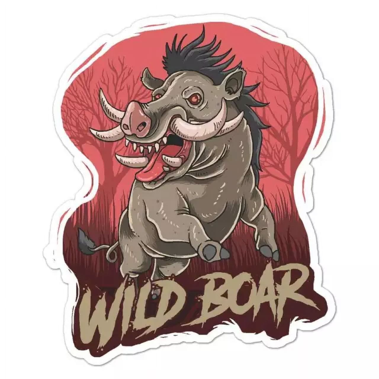Wild Boar Sticker Indoor Outdoor Phone Decal Water Bottle Stickers Car ...