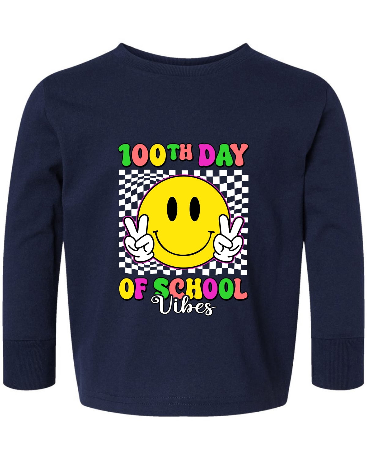 Wild Bobby 100th Day of School Retro Cute Smiley Face, 100 Days of ...