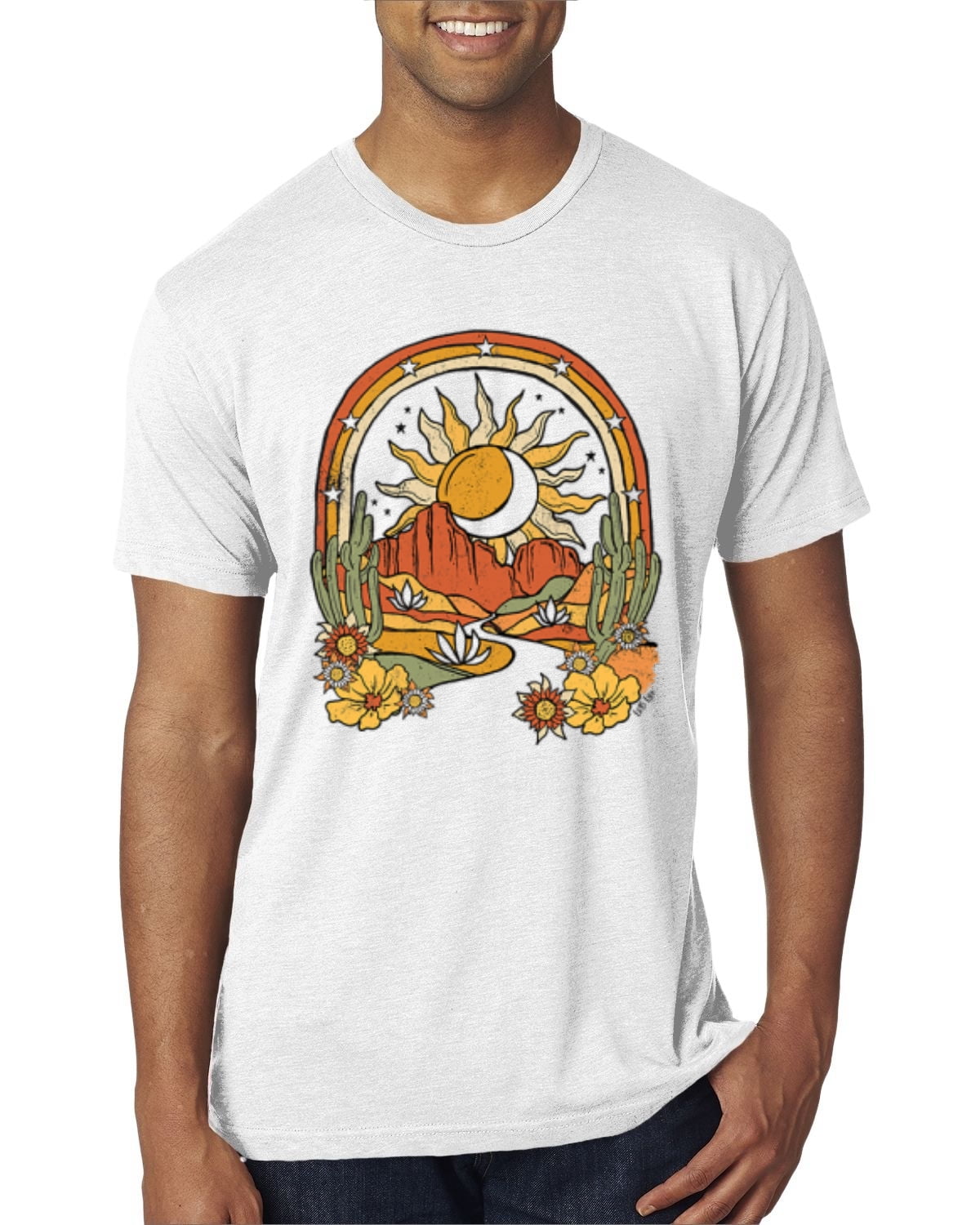 Wild Bobby Adventure Sun With Cacti In the Desert With Flowers and ...