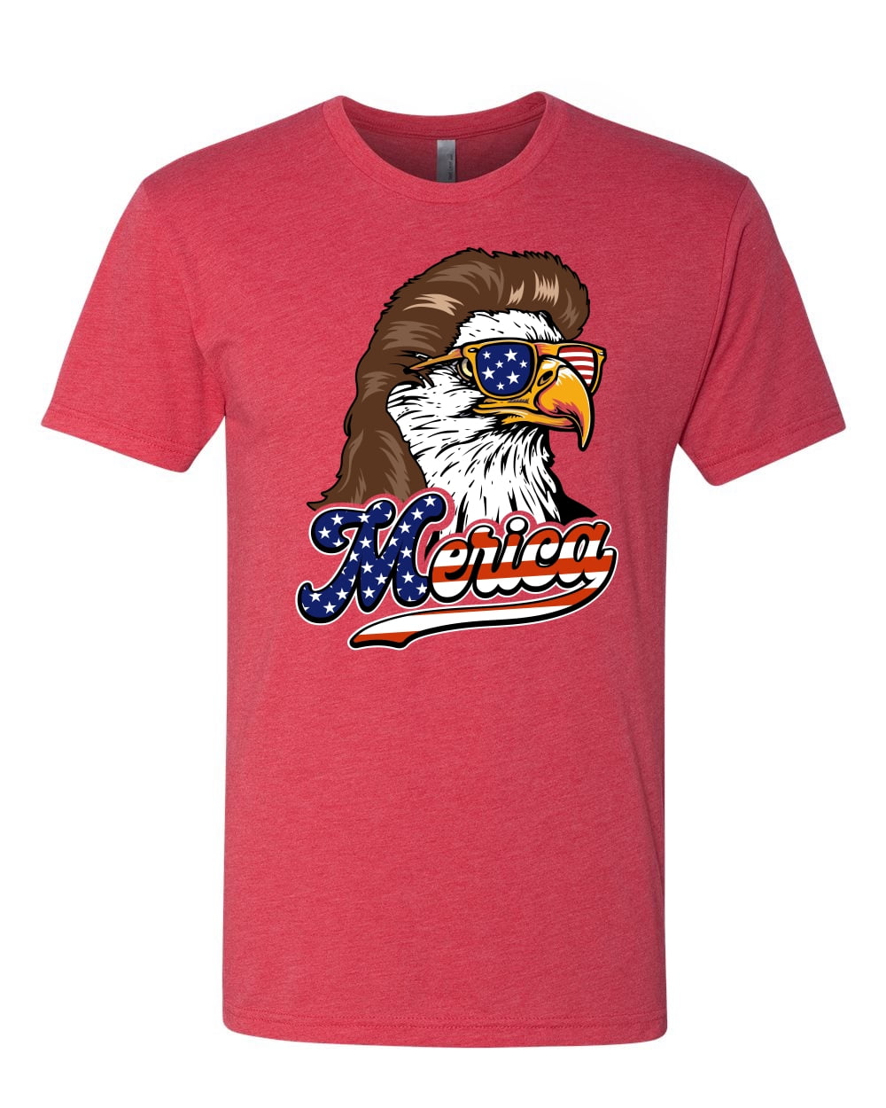 Wild Bobby American Bald Eagle Mullet Glasses Men Premium Tri Blend Tee ...