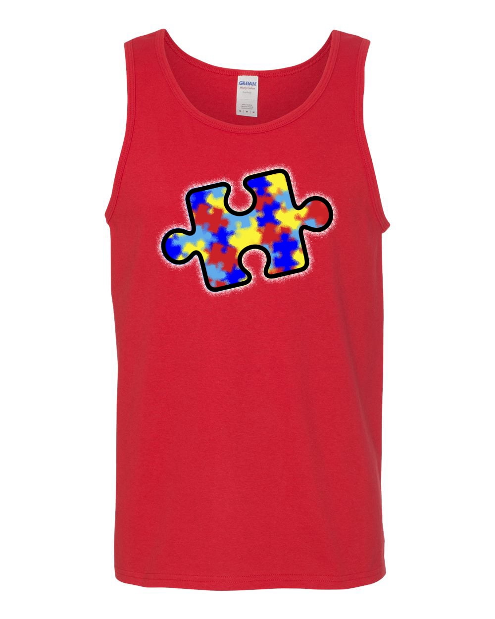 Wild Bobby Autism Awarness Big Puzzle Symbol Autism Awareness Men Tank ...