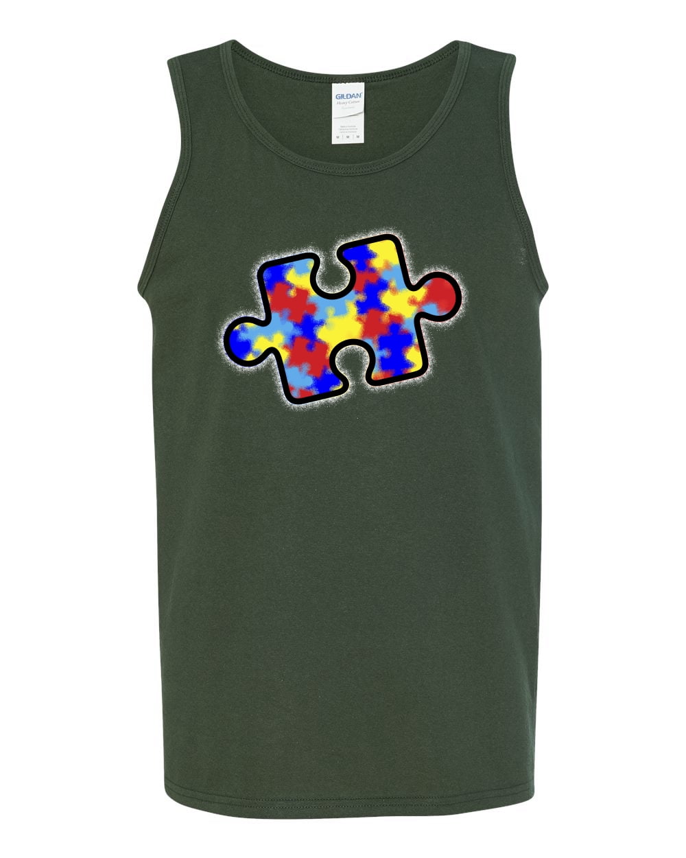 Wild Bobby Autism Awarness Big Puzzle Symbol Autism Awareness Men Tank ...