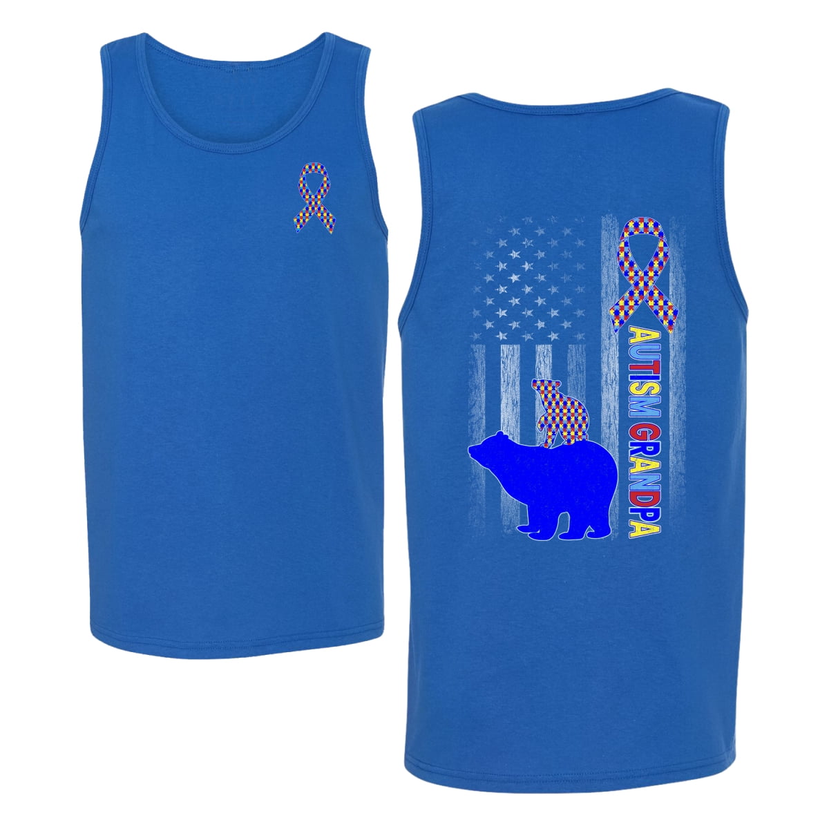 Wild Bobby Autism Grandpa Tshirt Vintage American Flag Puzzle Autism ...