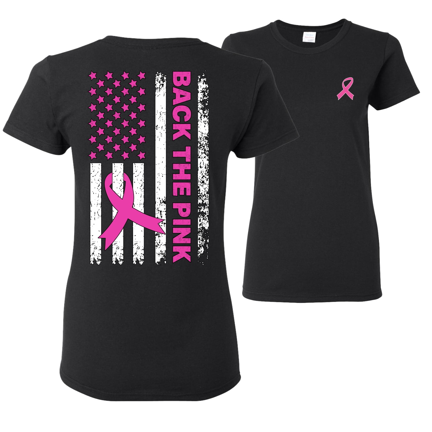 Wild Bobby Back the Pink American Flag Breast Cancer Awareness Front ...