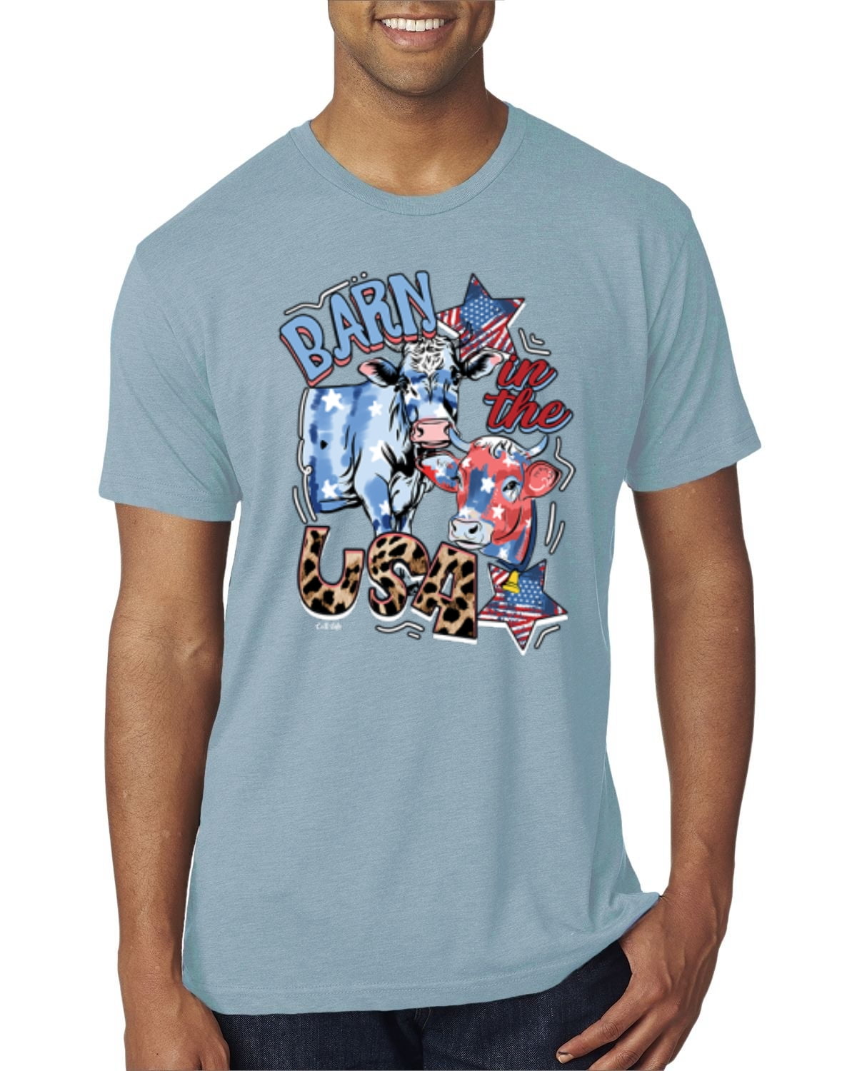 Wild Bobby Barn In The USA Red White and Blue Cows Pop Culture Men ...