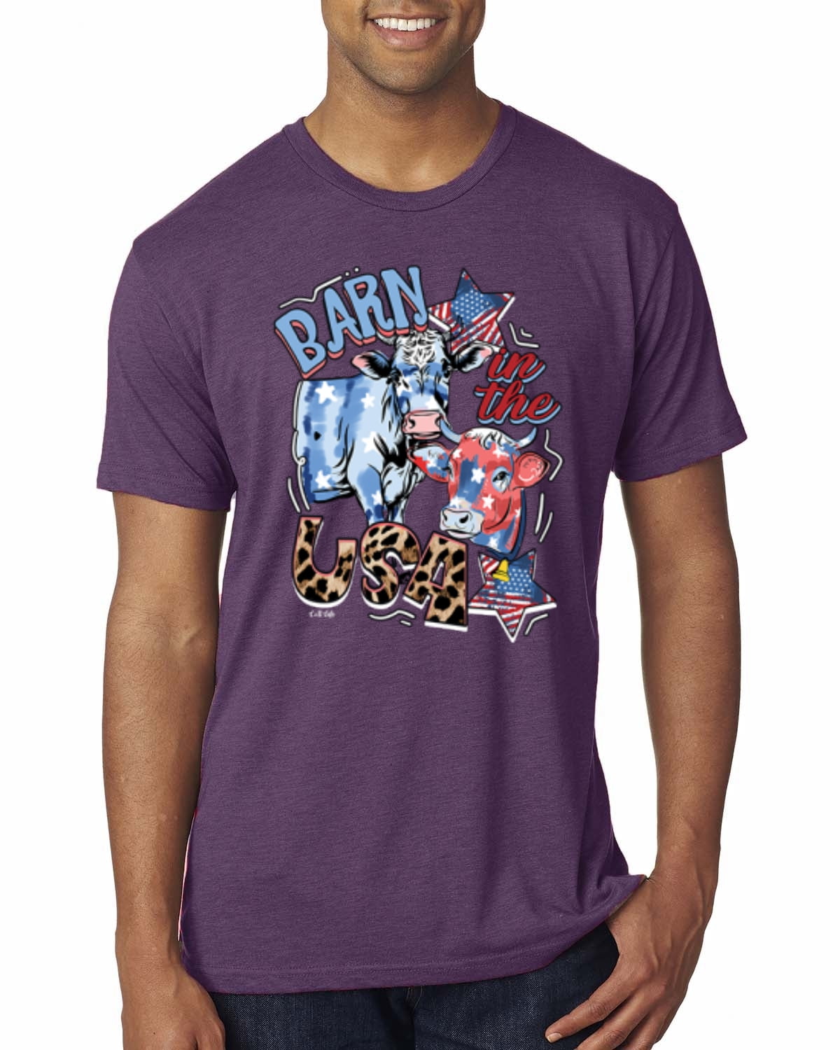 Wild Bobby Barn In The USA Red White and Blue Cows Pop Culture Men ...