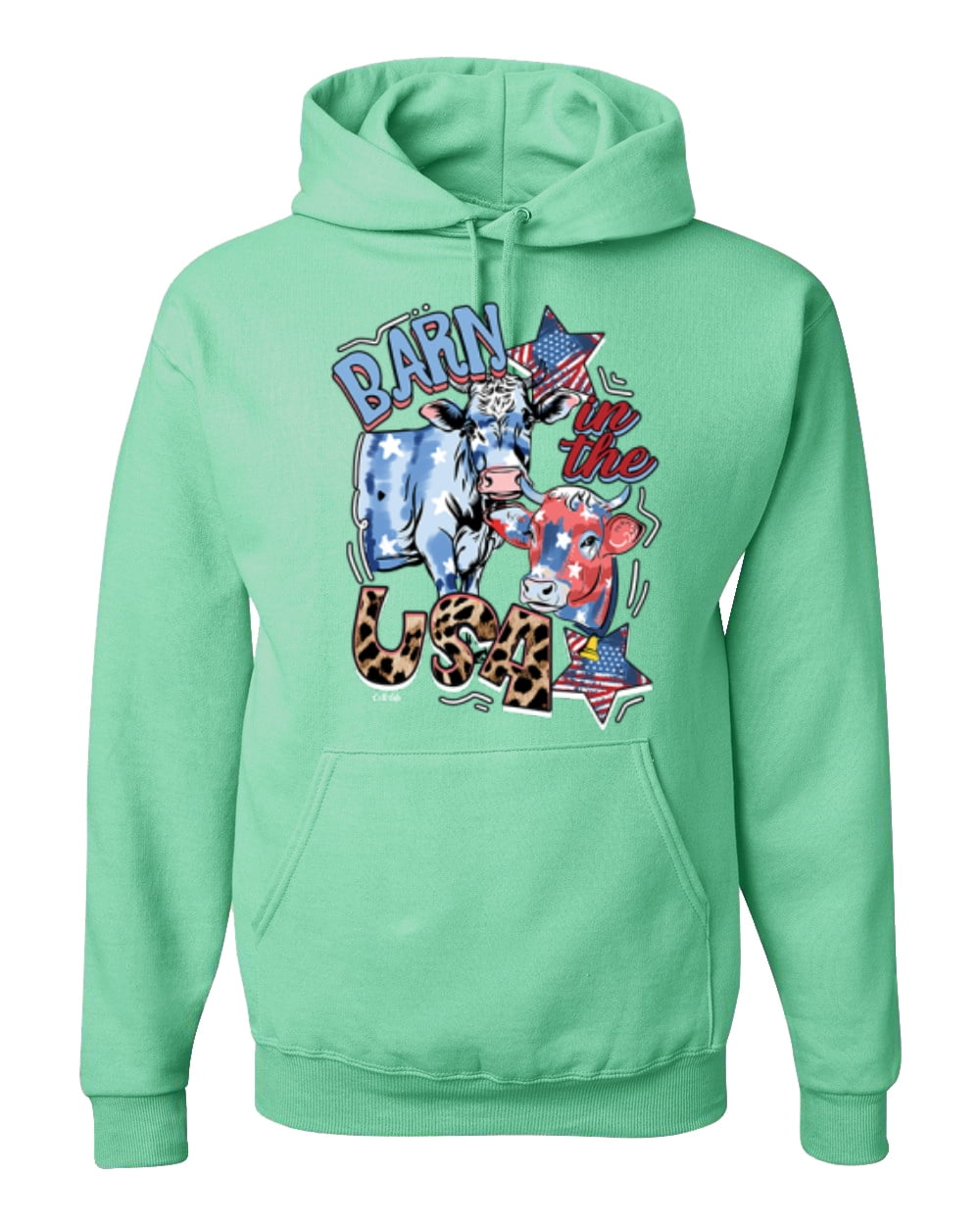 Wild Bobby Barn In The USA Red White and Blue Cows Pop Culture Unisex ...