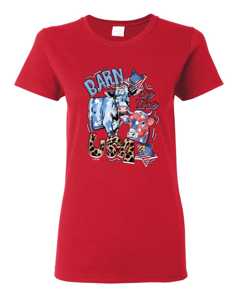 Wild Bobby Barn In The USA Red White and Blue Cows Pop Culture Women ...