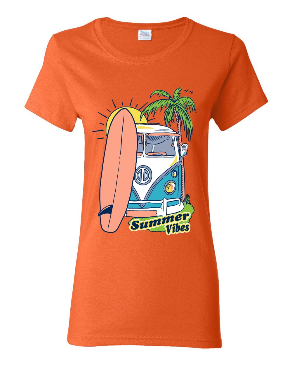 Wild Bobby Beach Camp Surfing Summer Vibes Women Graphic Tee - Walmart.com