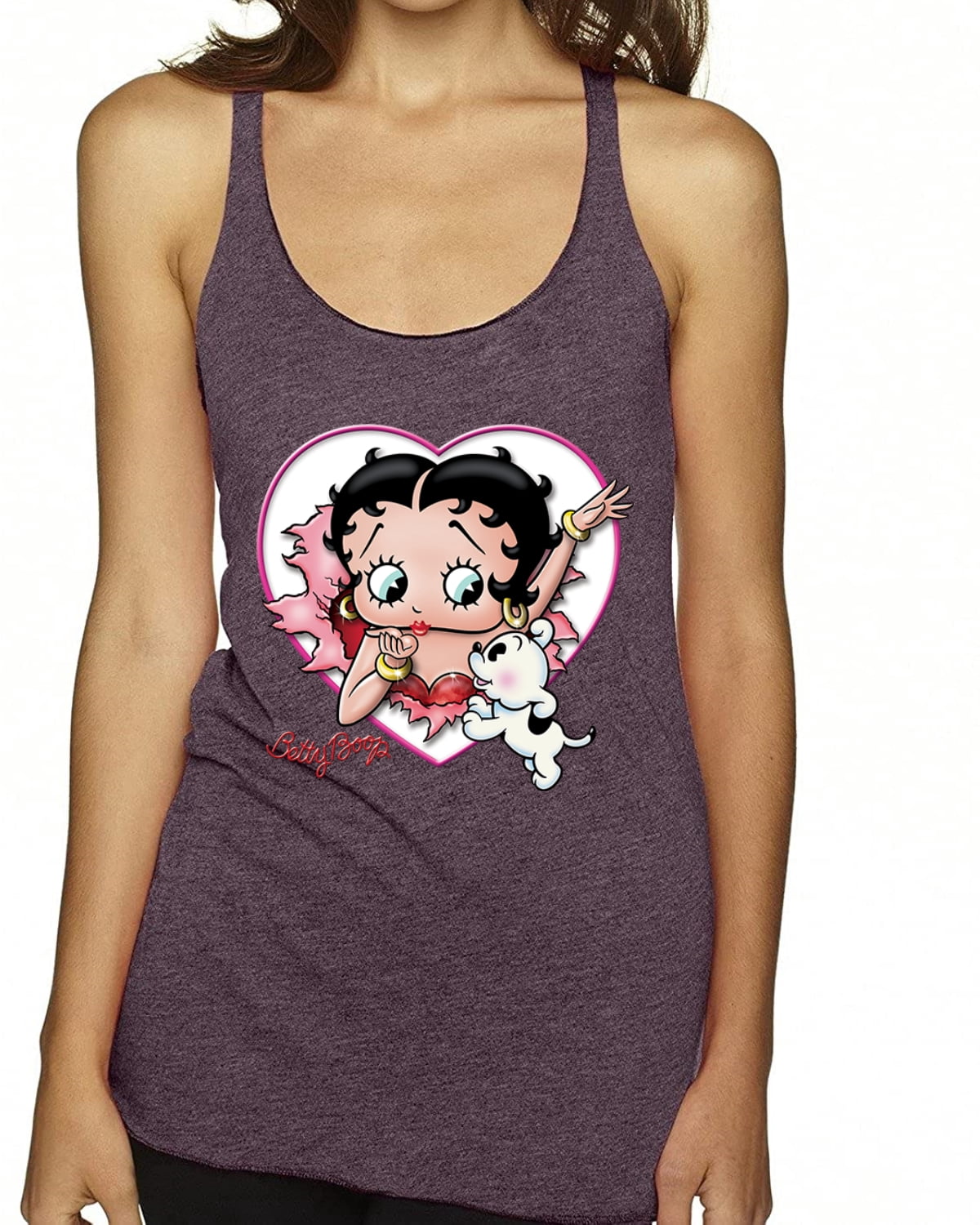 Wild Bobby Betty Boop Heart Blowing Kiss Dog Betty Boop Tri-Blend ...