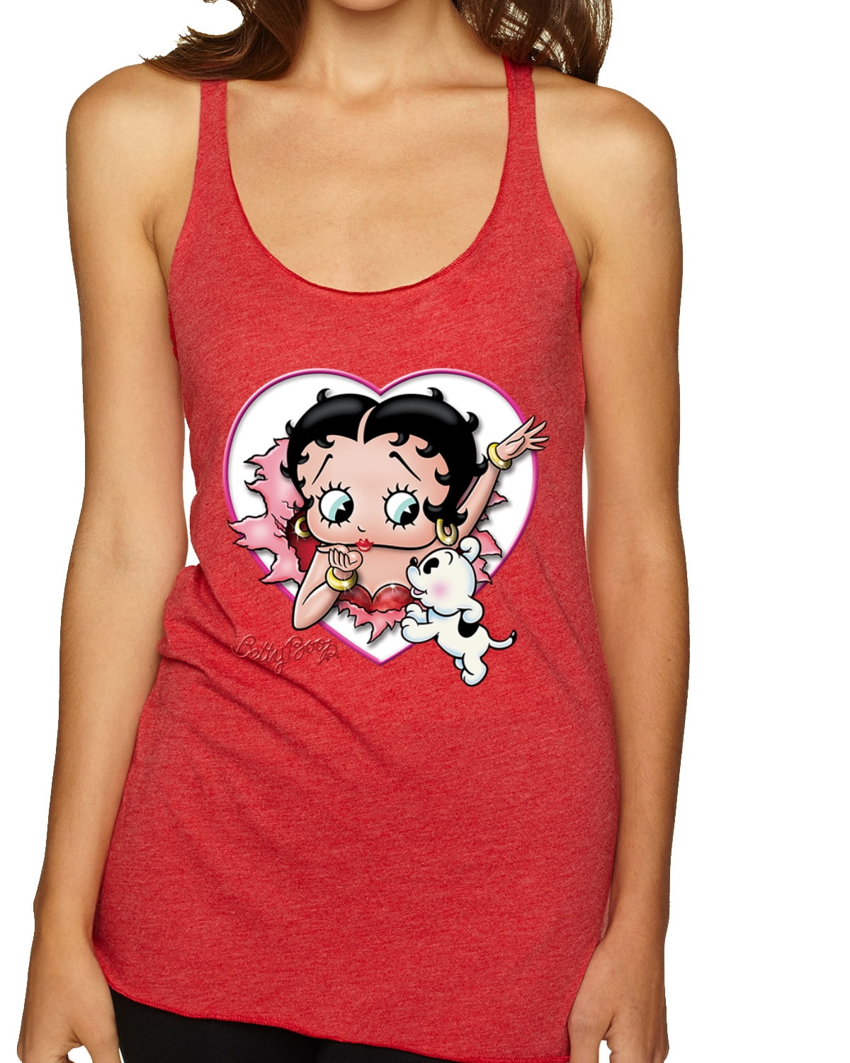 Wild Bobby Betty Boop Heart Blowing Kiss Dog Betty Boop Tri-Blend ...