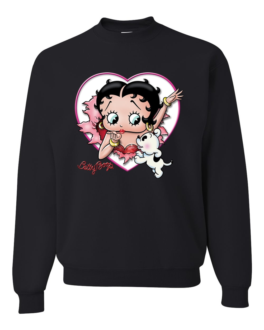 Wild Bobby, Betty Boop Heart Blowing Kiss Dog Betty Boop Unisex ...
