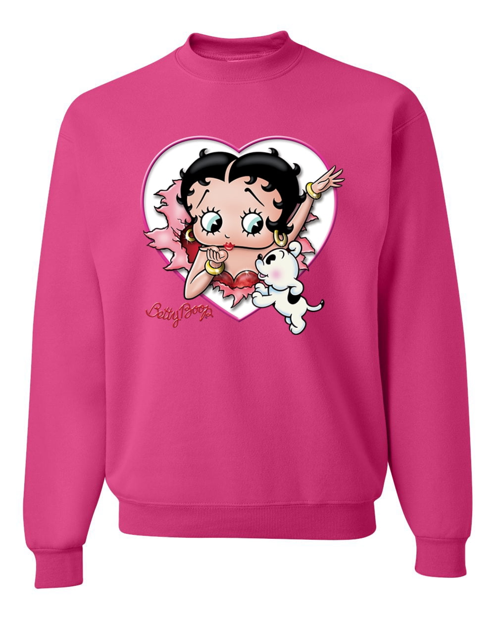Wild Bobby, Betty Boop Heart Blowing Kiss Dog Betty Boop Unisex ...