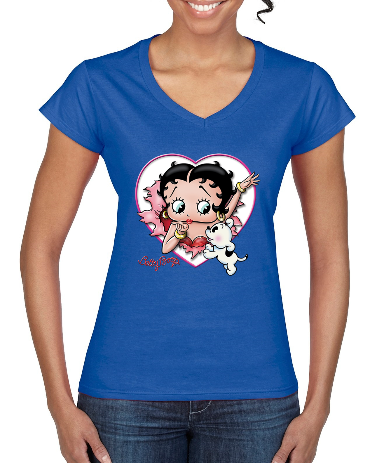 Wild Bobby Betty Boop Heart Blowing Kiss Dog Betty Boop Women’s ...
