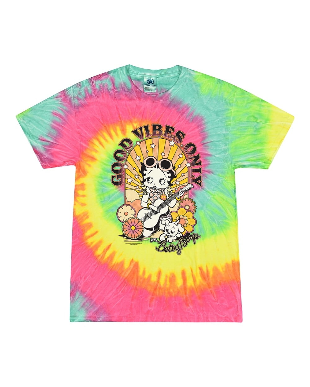 Wild Bobby Betty Boop Pudgy Good Vibes Only Betty Boop Tie-Dye T-Shirt ...