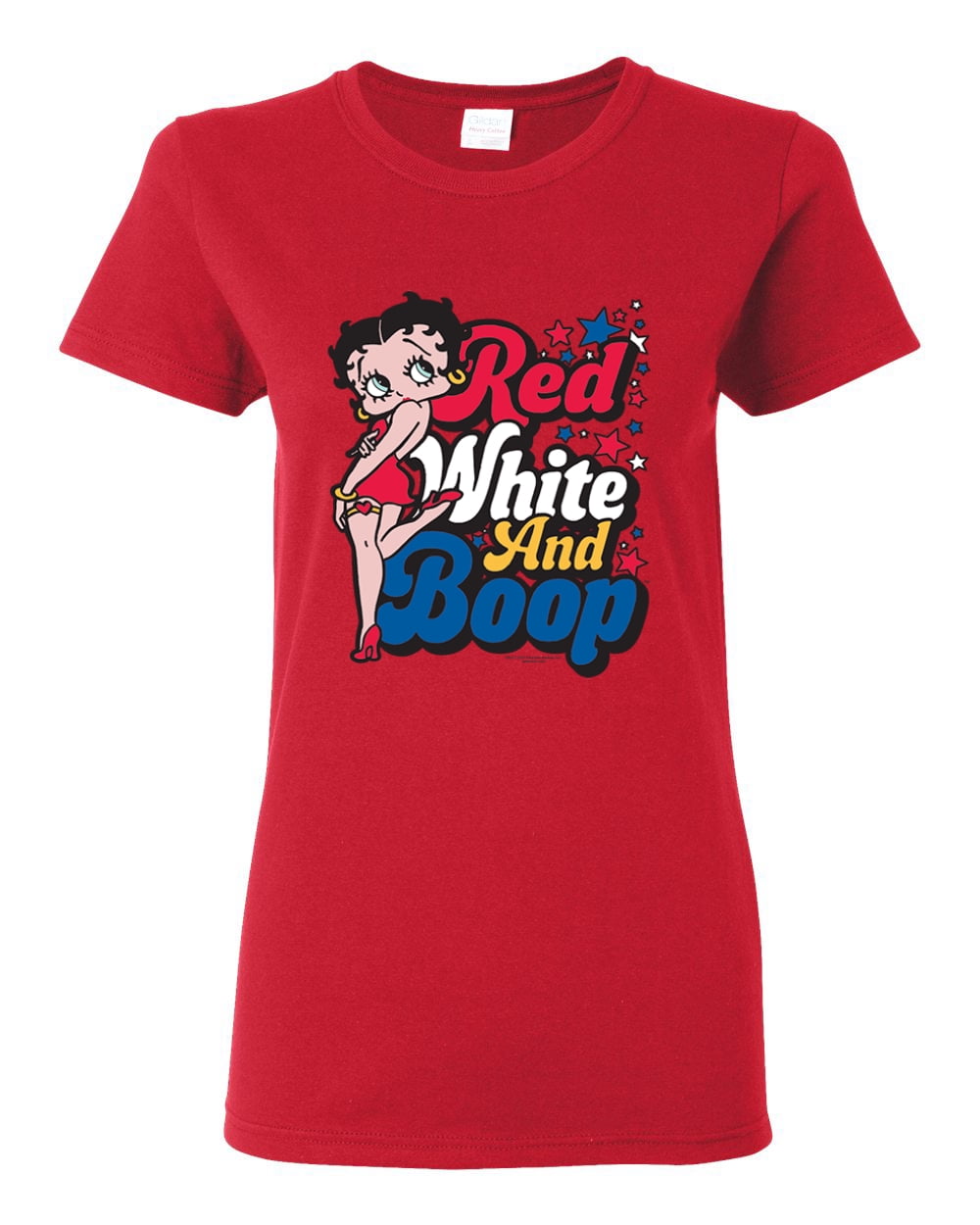 Wild Bobby Betty Boop Red White and Boop Betty Boop Womens T-Shirt, Red ...