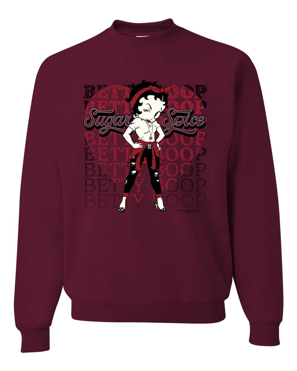 Wild Bobby, Betty Boop Sugar and Spice Wink Betty Boop Unisex Crewneck ...