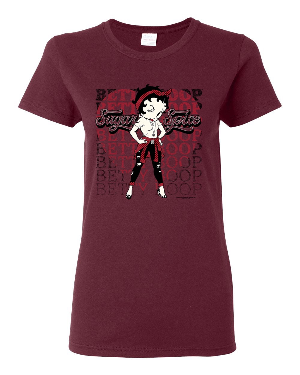 Wild Bobby Betty Boop Sugar and Spice Wink Betty Boop Womens T-Shirt ...