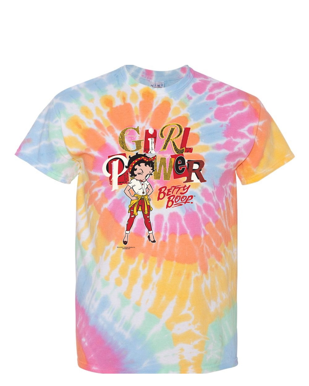 Wild Bobby Betty Boop Winking Girl Power Femenist Betty Boop Tie-Dye T ...