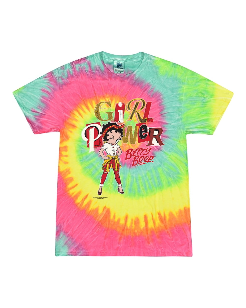 Wild Bobby Betty Boop Winking Girl Power Femenist Betty Boop Tie-Dye T ...