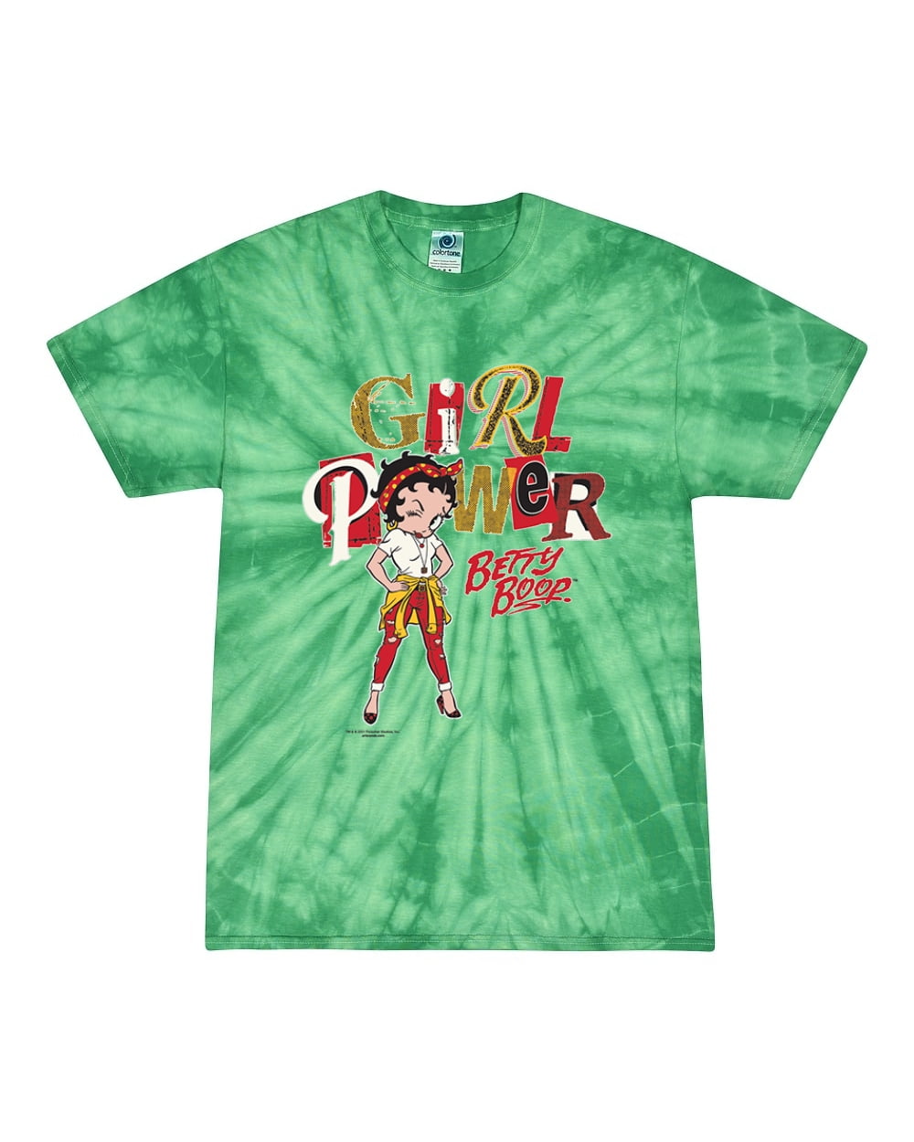 Wild Bobby Betty Boop Winking Girl Power Femenist Betty Boop Tie-Dye T ...