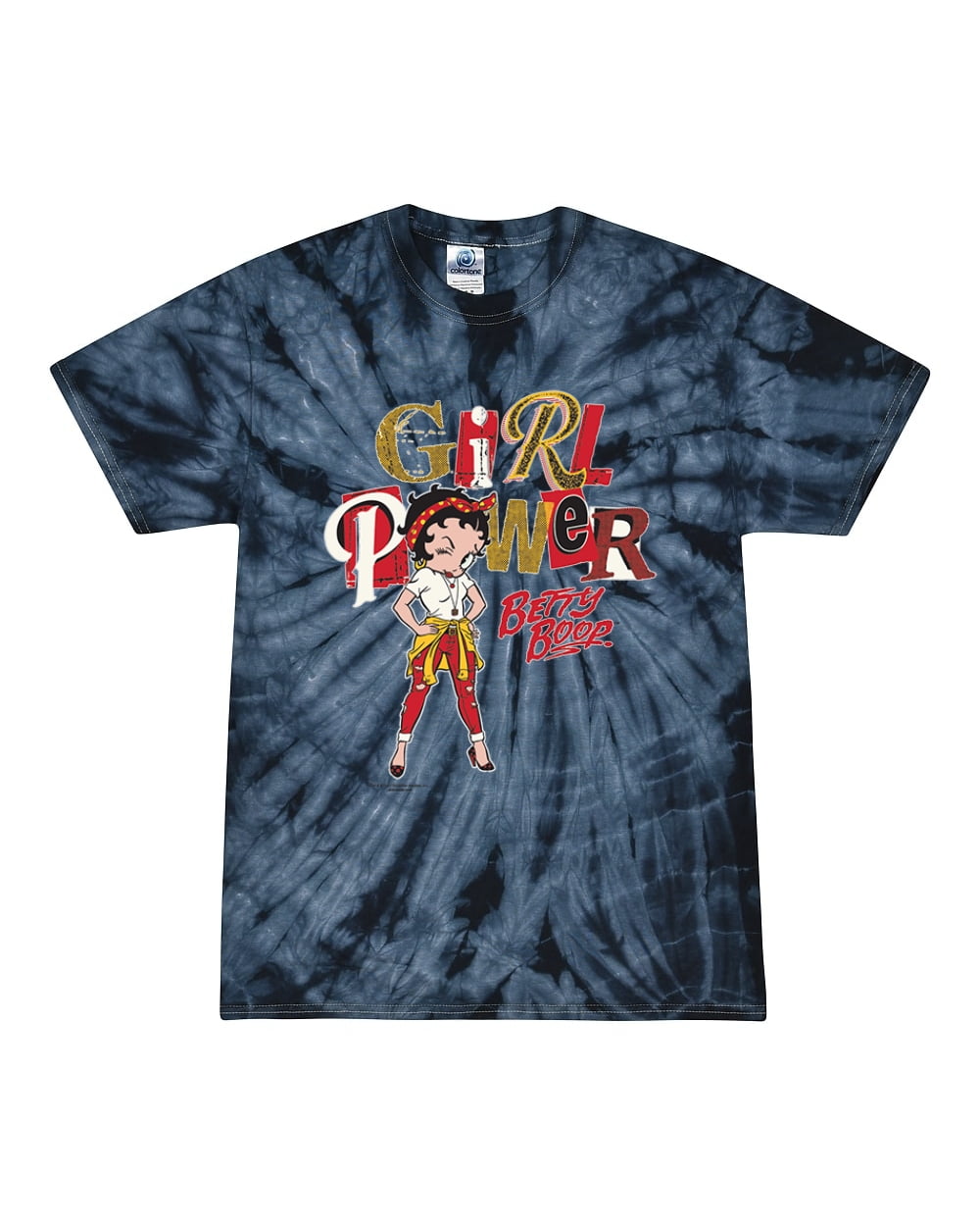 Wild Bobby Betty Boop Winking Girl Power Femenist Betty Boop Tie-Dye T ...
