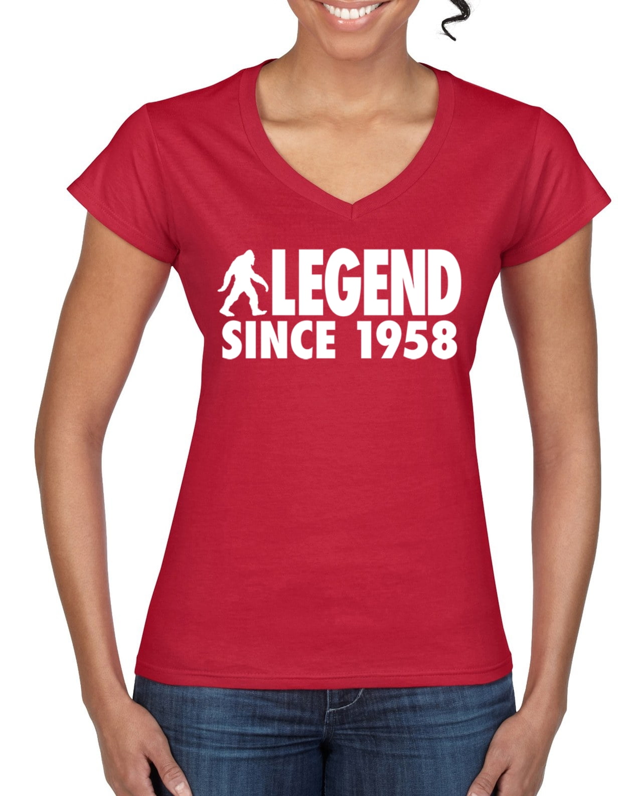 Wild Bobby Bigfoot Sasquatch Legend Since 1958 Women Standard V Neck Tee