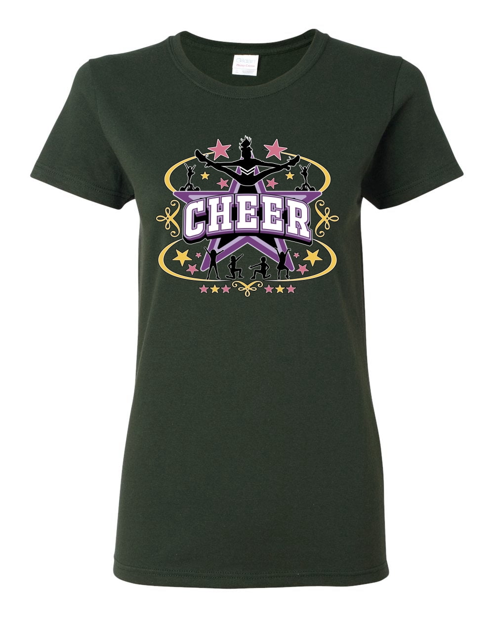 Wild Bobby Cheerleading All Stars Girl Sports Women Graphic Tee, Forest ...