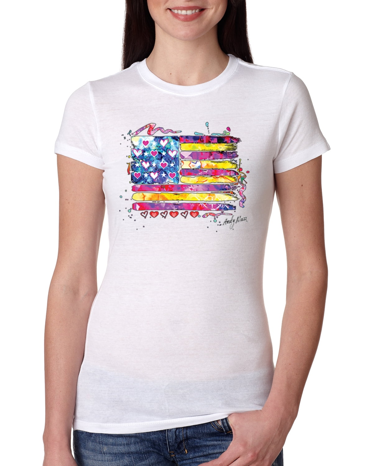 Wild Bobby, Colorful Neon Flag, Streetwear, Women Slim Fit Junior Tee ...