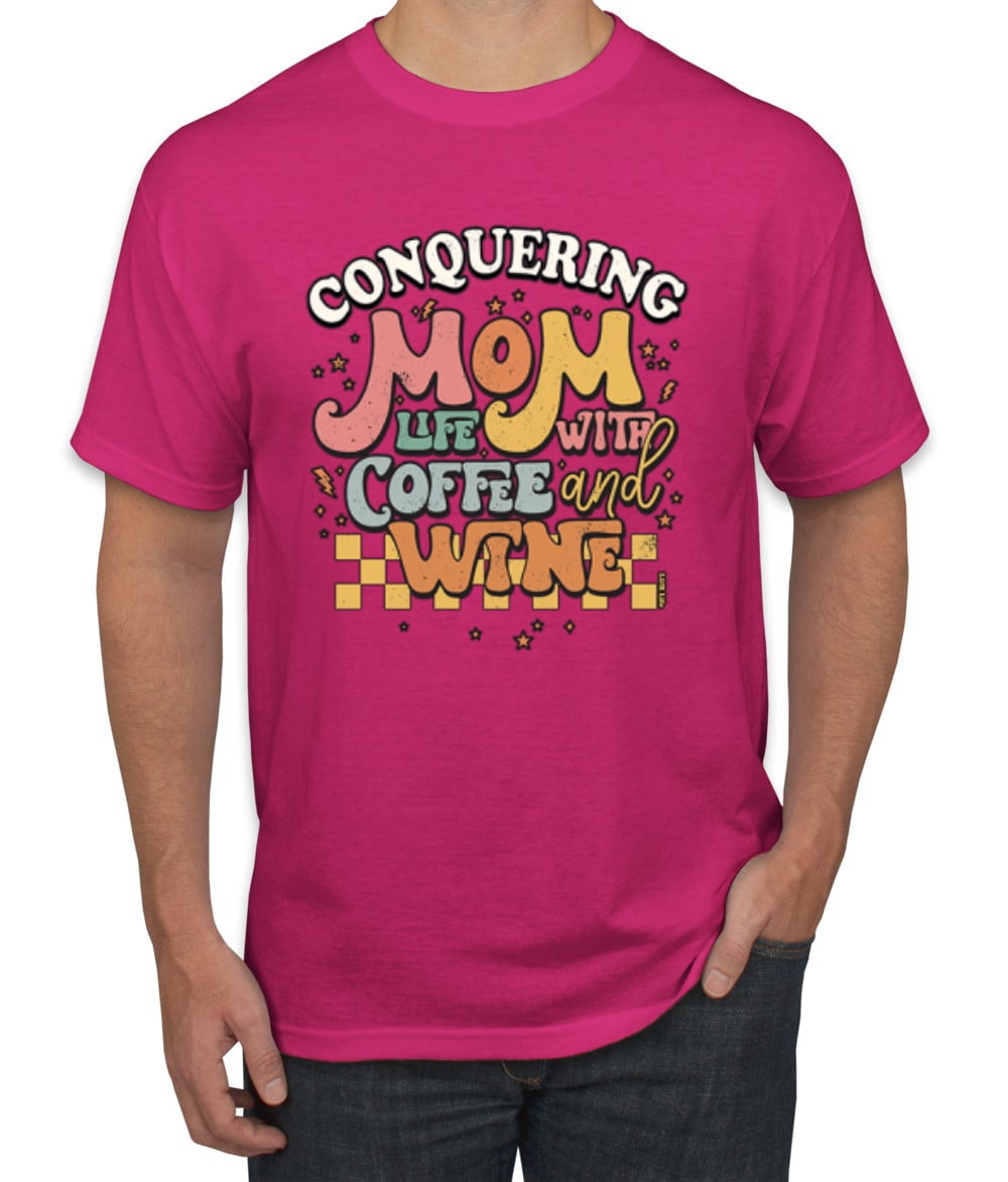 Wild Bobby Conquering Mom Life With Coffee and Wine Checkered ...