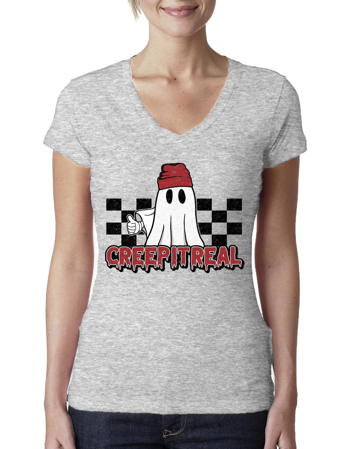 Wild Bobby Creep It Real Ghost Checker Background Halloween Red and ...
